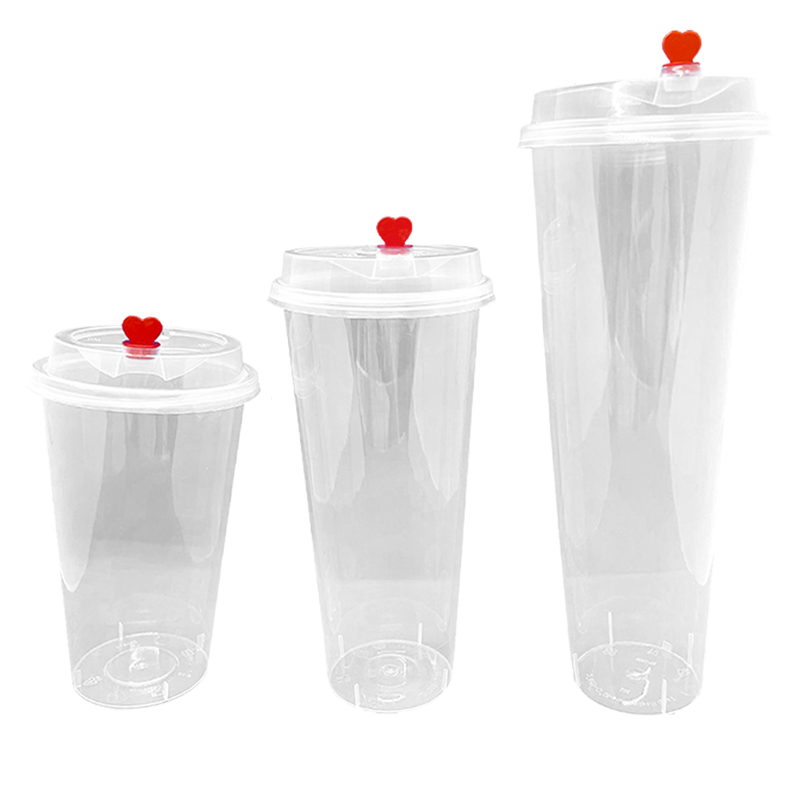 CCF 22-24OZ(700ml) Premium PP Injection Plastic Cup With Lid + Straw ...