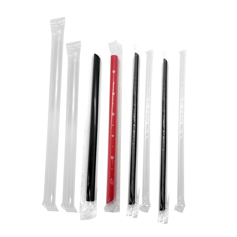 CCF Individually Wrapped PP Plastic Jumbo Drink Straws - Clear L11" 12 ...